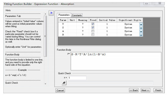 利用Origin双参数拟合表面张力与浓度曲线