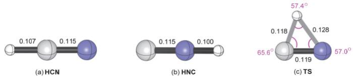 HCN与HNC异构化反应活化能的量化计算实验